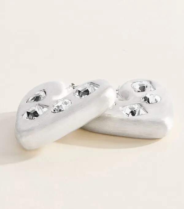 Jacquemus Crystal-embellished Heart Earrings