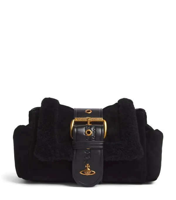 VIVIENNE WESTWOOD Suede Hazel Treasure Clutch Bag