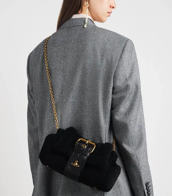 VIVIENNE WESTWOOD Suede Hazel Treasure Clutch Bag