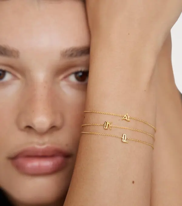 Monica Vinader Vermeil Initial K Chain Bracelet