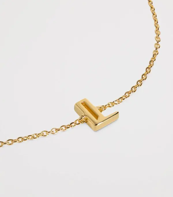 Monica Vinader Vermeil L Initial Chain Bracelet