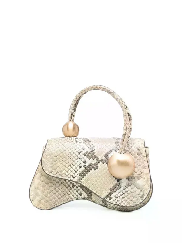 Cult Gaia Mini Kazia Snake-effect Leather Tote Bag - Neutrals
