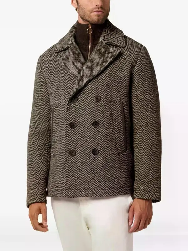 Paul & Shark Chevron Wool Peacoat