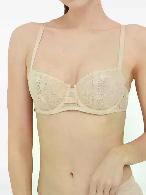 Chantelle Lace-overlay Bow-detail Bra - Neutrals