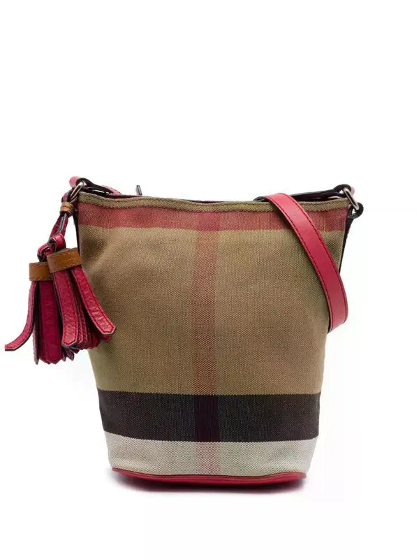 Burberry 2000-2017 Mini Mega Check Canvas Ashby Tassel Bucket Bag