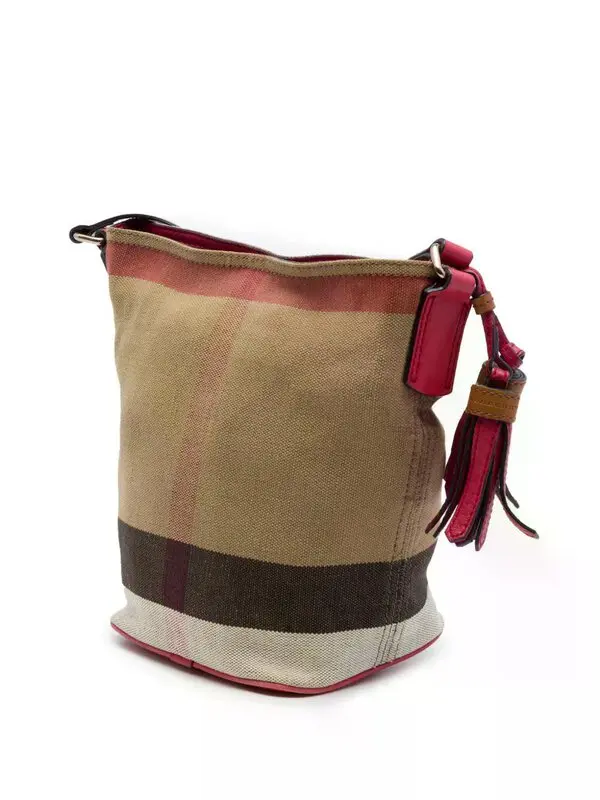 Burberry 2000-2017 Mini Mega Check Canvas Ashby Tassel Bucket Bag