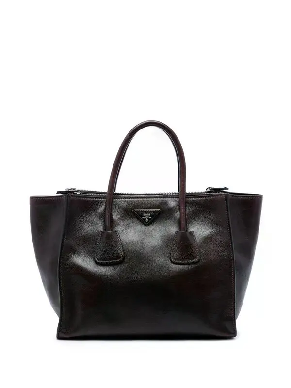 Prada 2013-2026 Glace Calf Twin Pocket Double Handle Satchel