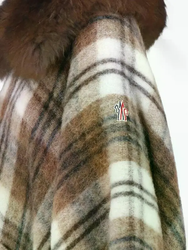 Moncler Check-pattern Faux-fur-collar Jacket