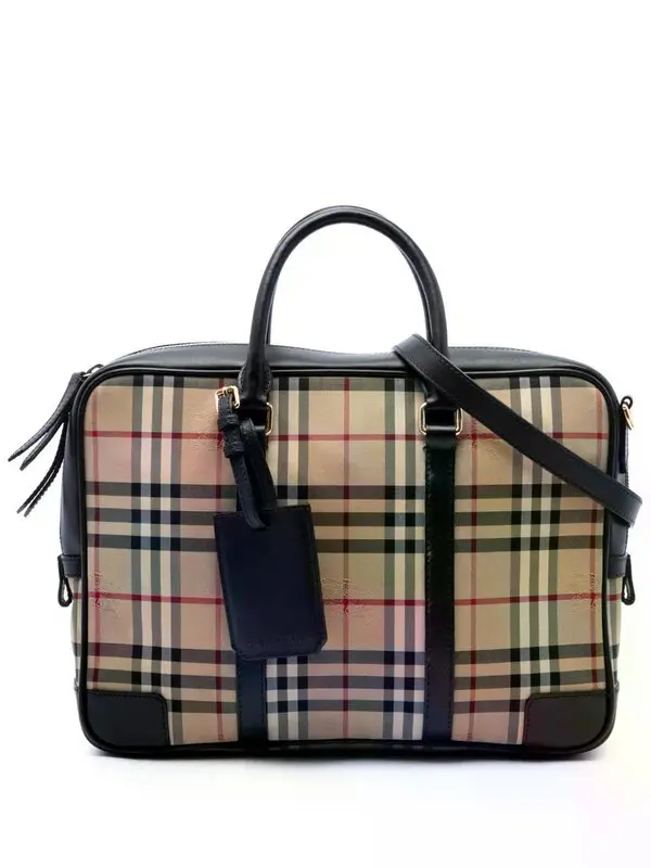 Burberry 2000-2017 Haymarket Check Nylon Business Bag