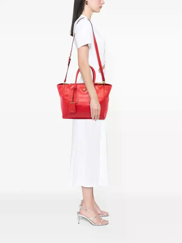 Prada 2010-2026 Glace Calf Twin Pocket Double Handle Satchel