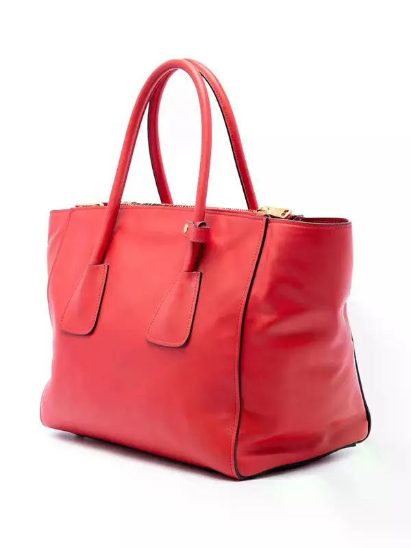 Prada 2010-2026 Glace Calf Twin Pocket Double Handle Satchel