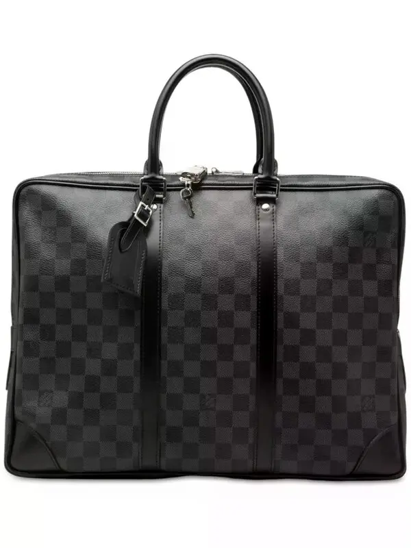 LOUIS VUITTON 2016 Damier Graphite Porte Documents Voyage Pm Business Bag