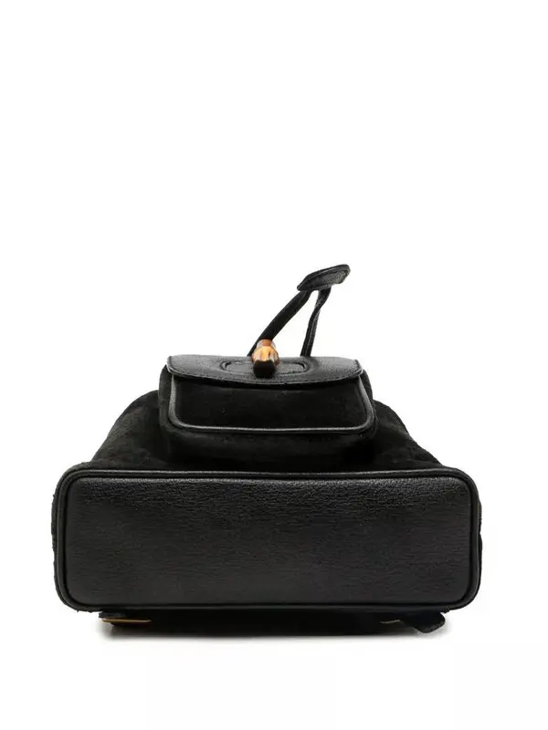 Gucci 20th Century Suede Bamboo Drawstring Backpack