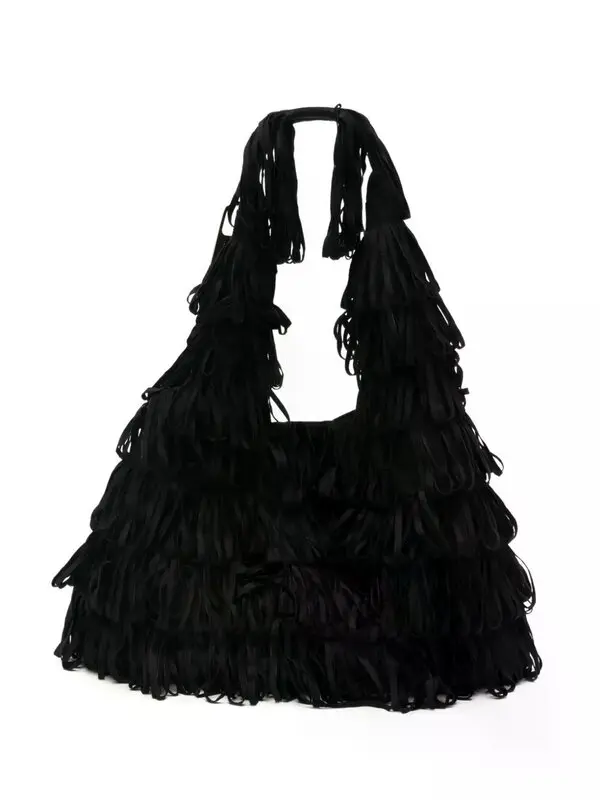 LA MILANESA Capucine Fringed Tote Bag - Black