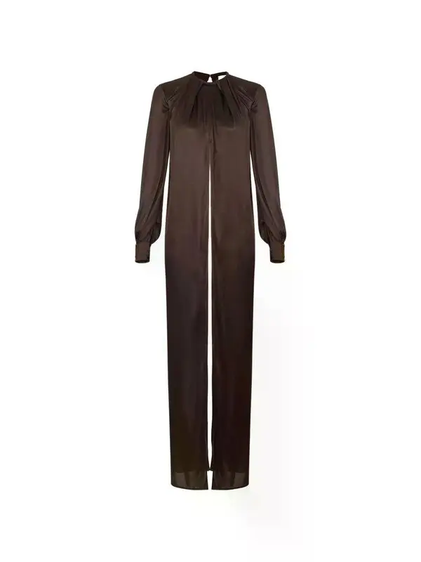 Elisabetta Franchi Blouse In Shiny Jersey Fabric - Brown