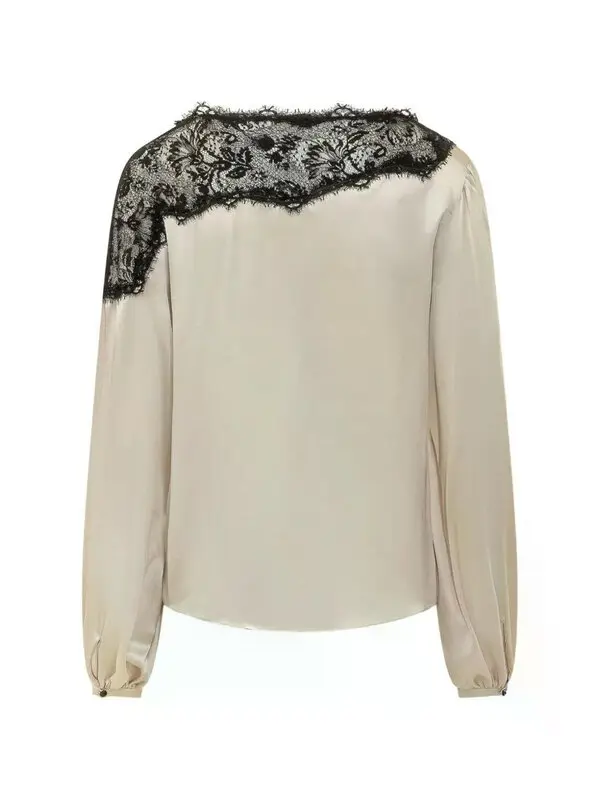 Isabel Marant Étoile Azare Lace-trim Satin-finish Blouse - Neutrals