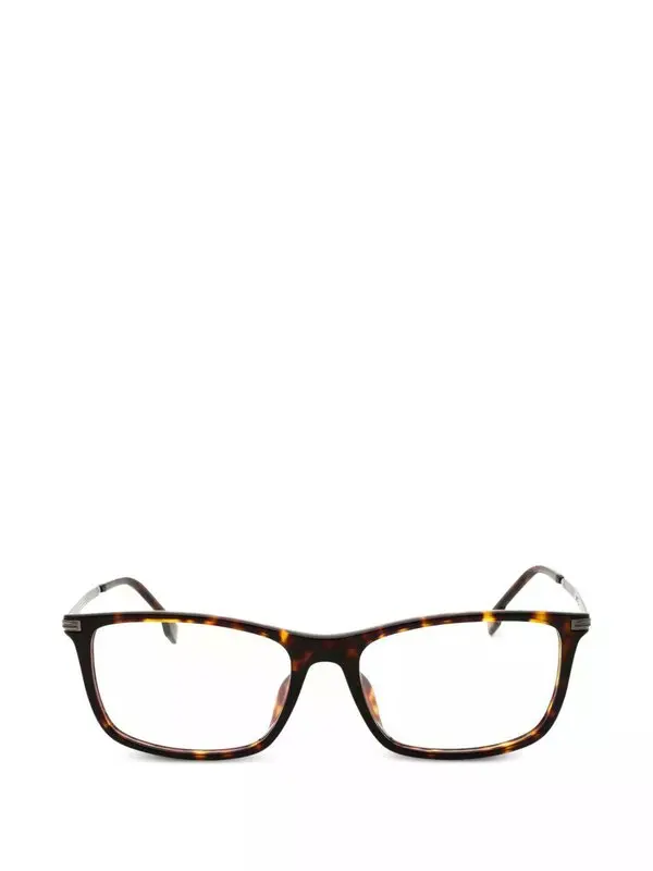 BOSS Tortoiseshell-effect Rectangle-frame Glasses - Brown