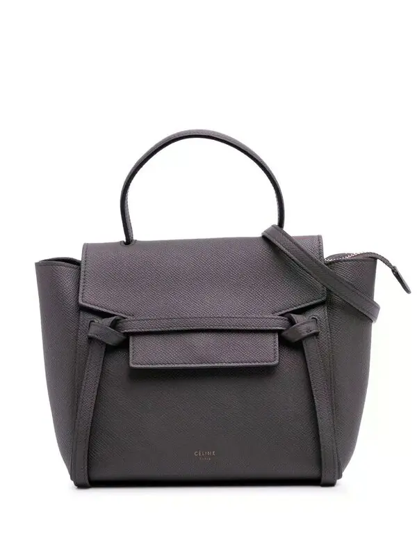 Celine 2018 Nano Grained Calfskin Belt Bag Satchel - Grey