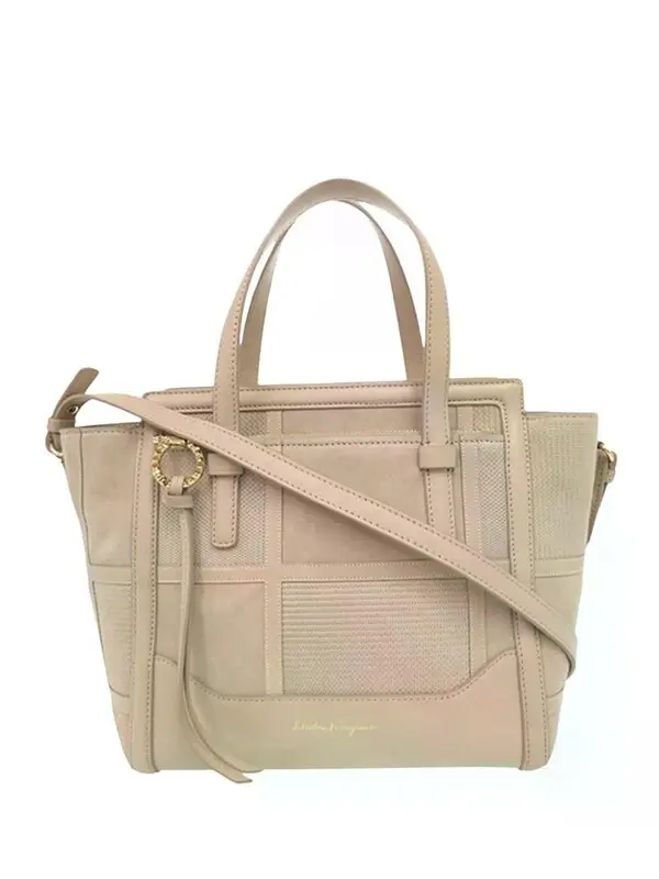 FERRAGAMO 2010-2020 Calfskin And Suede Amy Satchel