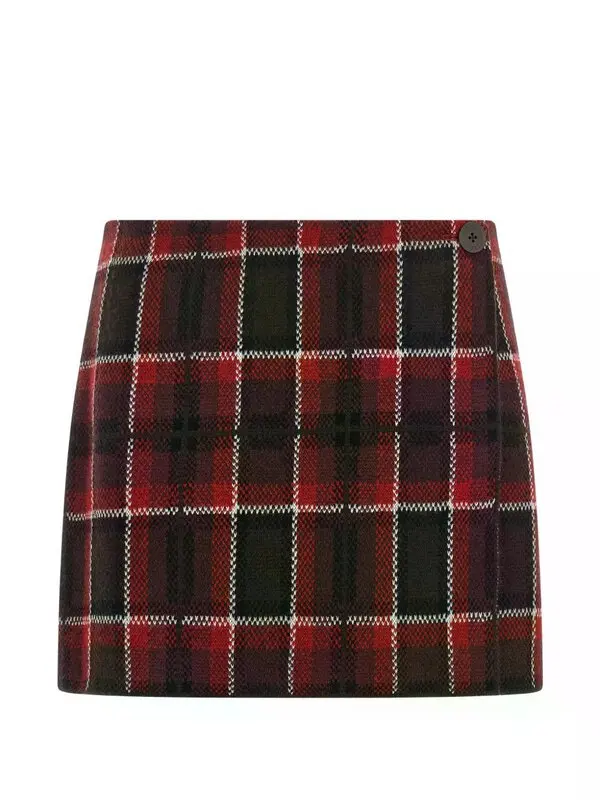 Guest In Residence Tartan Jacquard Wrap Skirt - Red