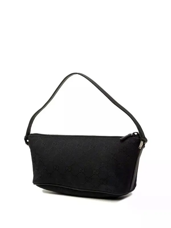 Gucci 1999-2002 Gg Canvas Boat Shoulder Bag - Black
