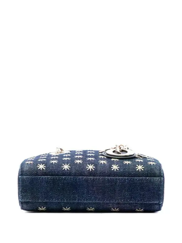 Dior 2022 Micro Star Embroidered Denim Lady D Joy Satchel