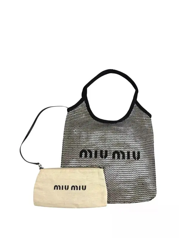 Miu Miu 2010-2026 Raffia Mesh Ivy Tote Bag