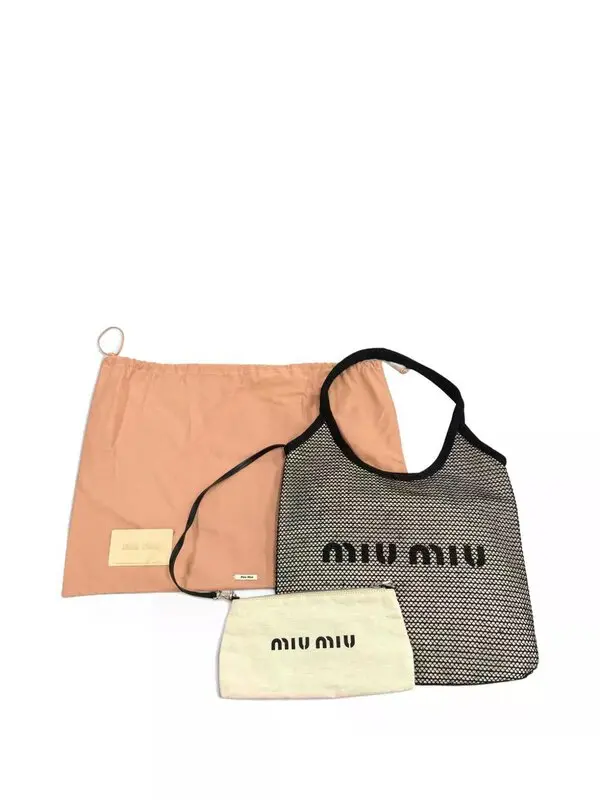 Miu Miu 2010-2026 Raffia Mesh Ivy Tote Bag