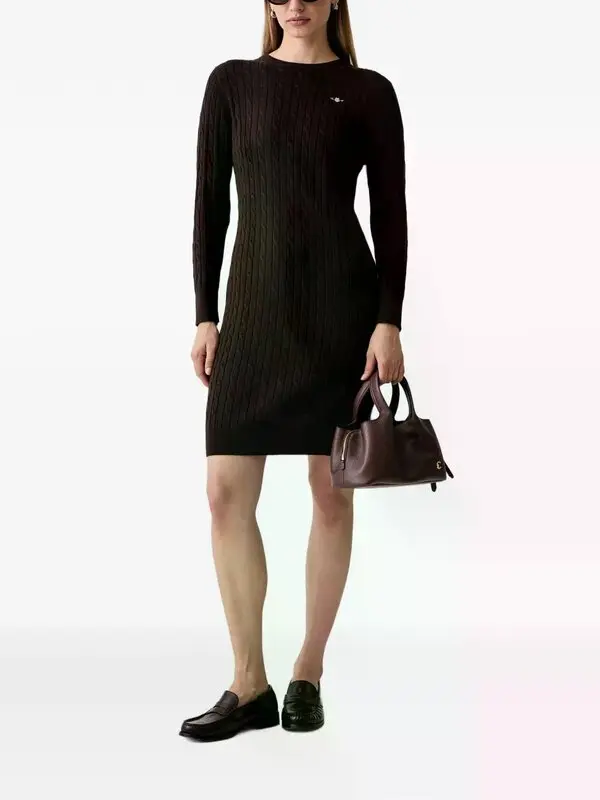 Gant Cable-knit Logo-embroidered Mini Dress