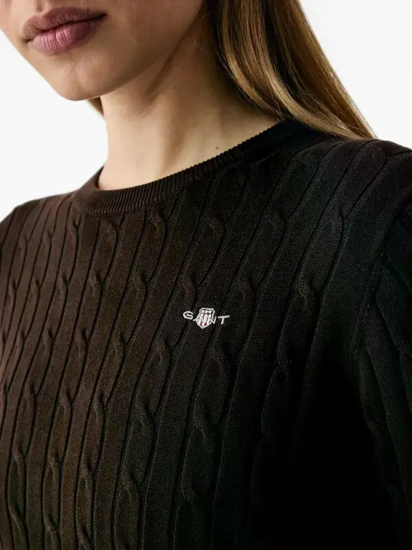 Gant Cable-knit Logo-embroidered Mini Dress