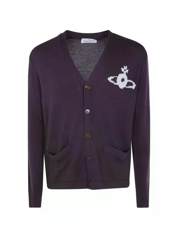 VIVIENNE WESTWOOD Alex Orb-motif Knitted Cardigan - Red