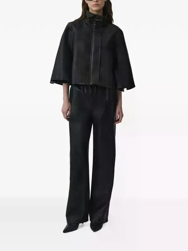 Simkhai Corrine Straight-leg Leather Trousers - Black