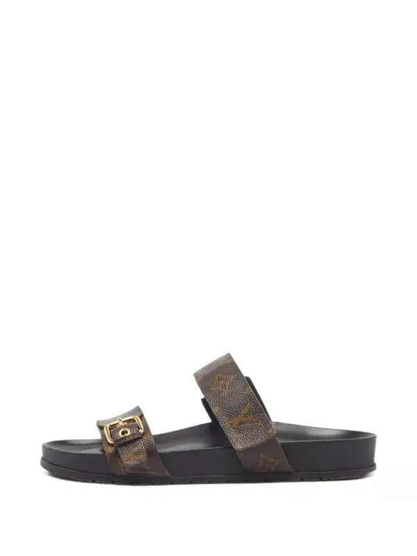 LOUIS VUITTON Bom Dia Monogram Canvas Flat Sandals