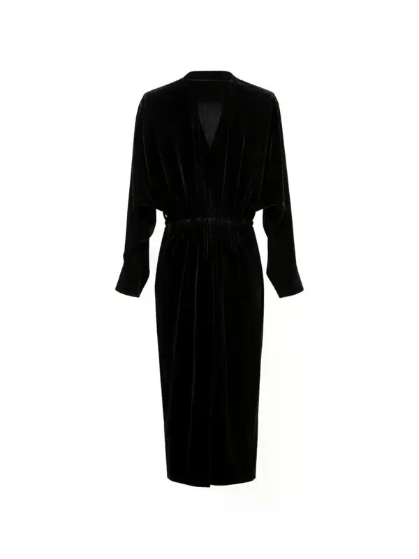 Raquel Diniz Sam Velvet Wrap Midi Dress