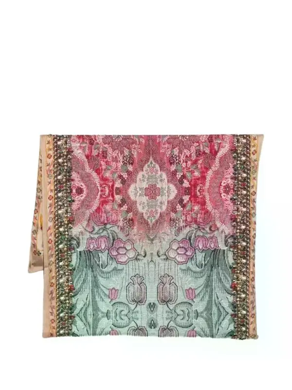 PIERRE-LOUIS MASCIA Aloewon Floral-print Fringed Scarf - Red