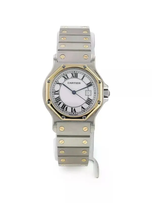 Cartier 1990 Santos Octagonal 29mm Watch - White