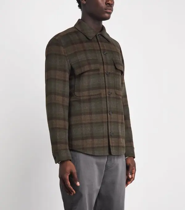 Vince Wool-blend Plaid Check Overshirt