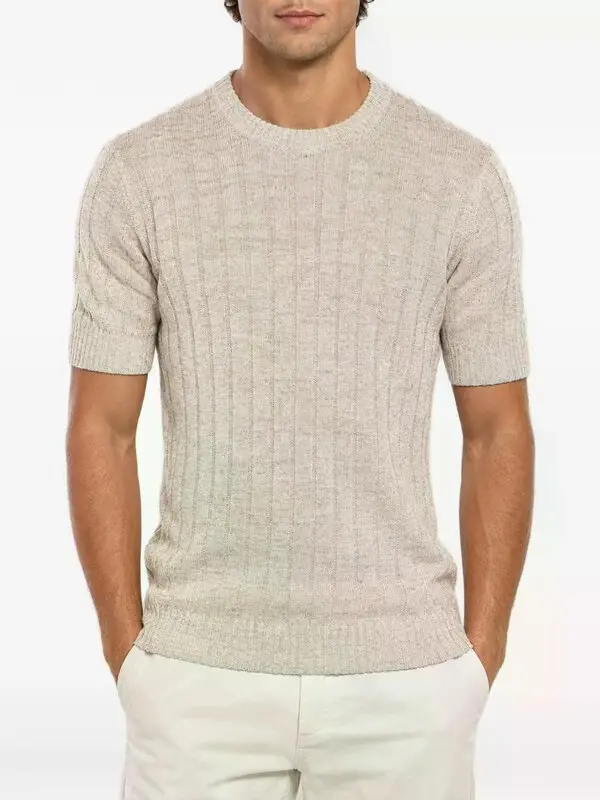 Brunello Cucinelli Ribbed-knit Short-sleeve T-shirt