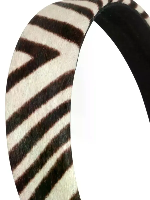 JENNIFER BEHR Cruz Zebra-print Headband - Neutrals