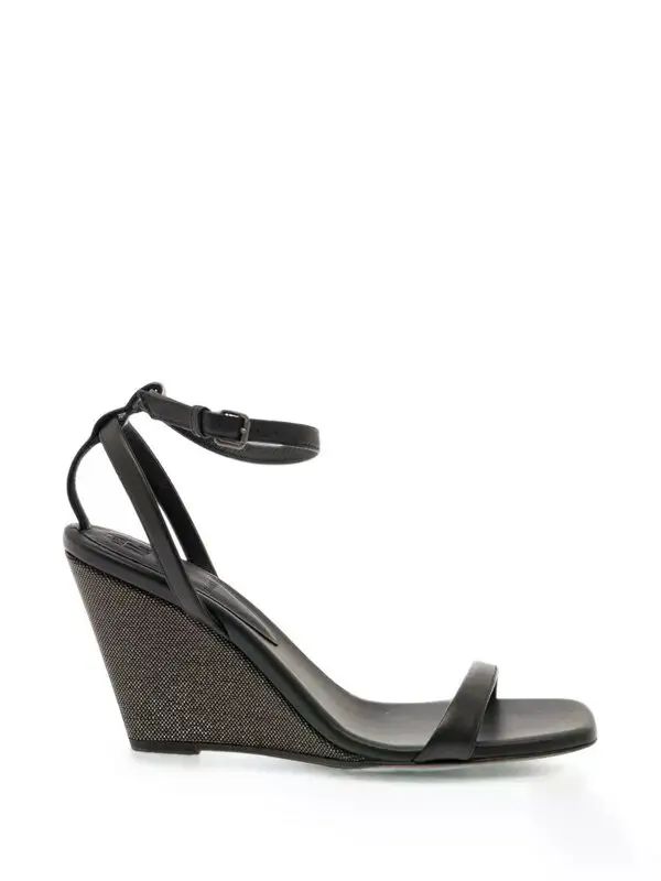 Brunello Cucinelli Beaded Wedge Sandals