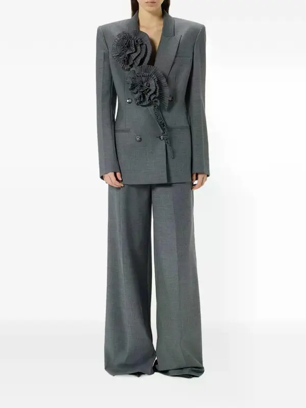 Blumarine Pleated Rose-embellished Blazer