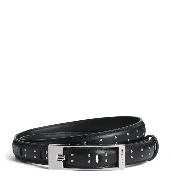 ANINE BING Leather Studded Ely Belt - Black