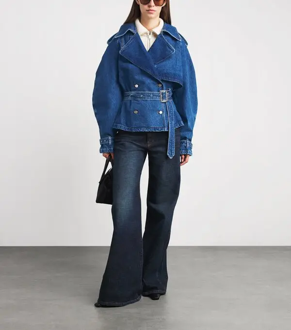 ANINE BING Denim Pascale Trench Jacket