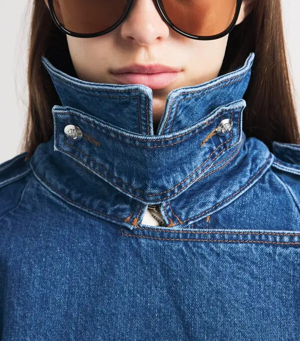 ANINE BING Denim Pascale Trench Jacket