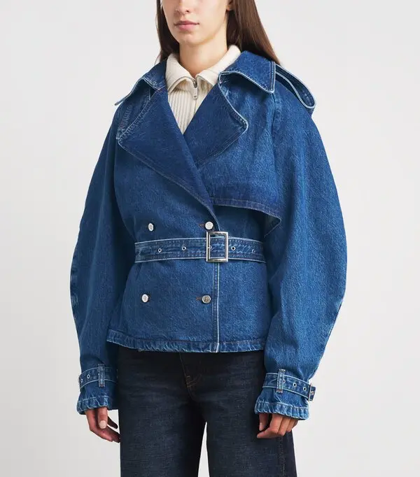 ANINE BING Denim Pascale Trench Jacket
