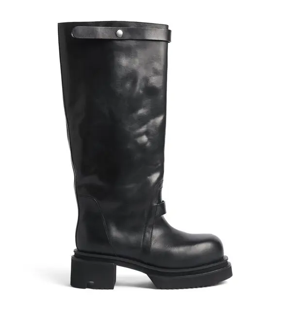 Rick Owens Leather Naska Bogun Knee-high Boots