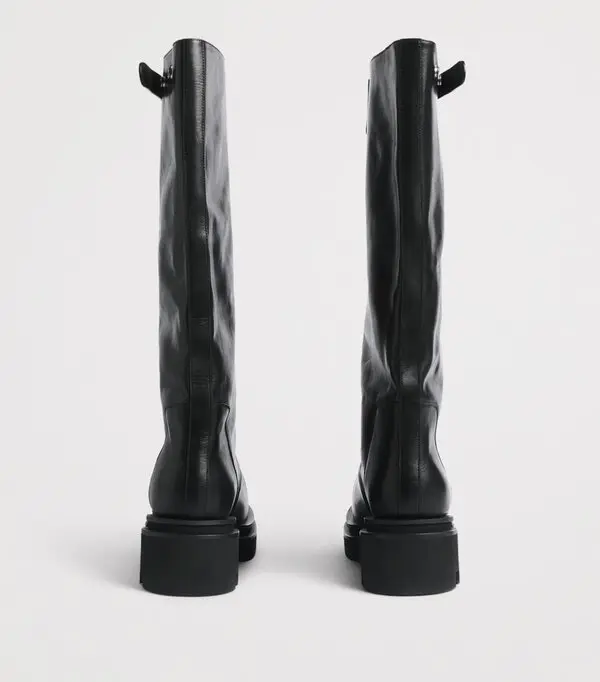 Rick Owens Leather Naska Bogun Knee-high Boots