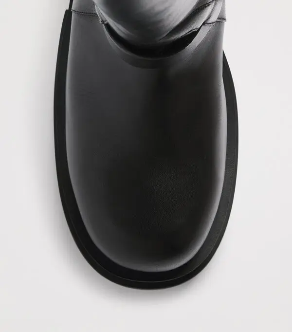 Rick Owens Leather Naska Bogun Knee-high Boots