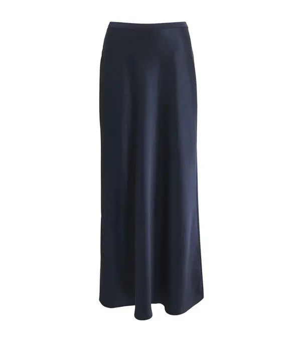 ANINE BING Silk Bar Maxi Skirt - Navy