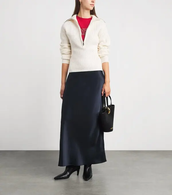 ANINE BING Silk Bar Maxi Skirt